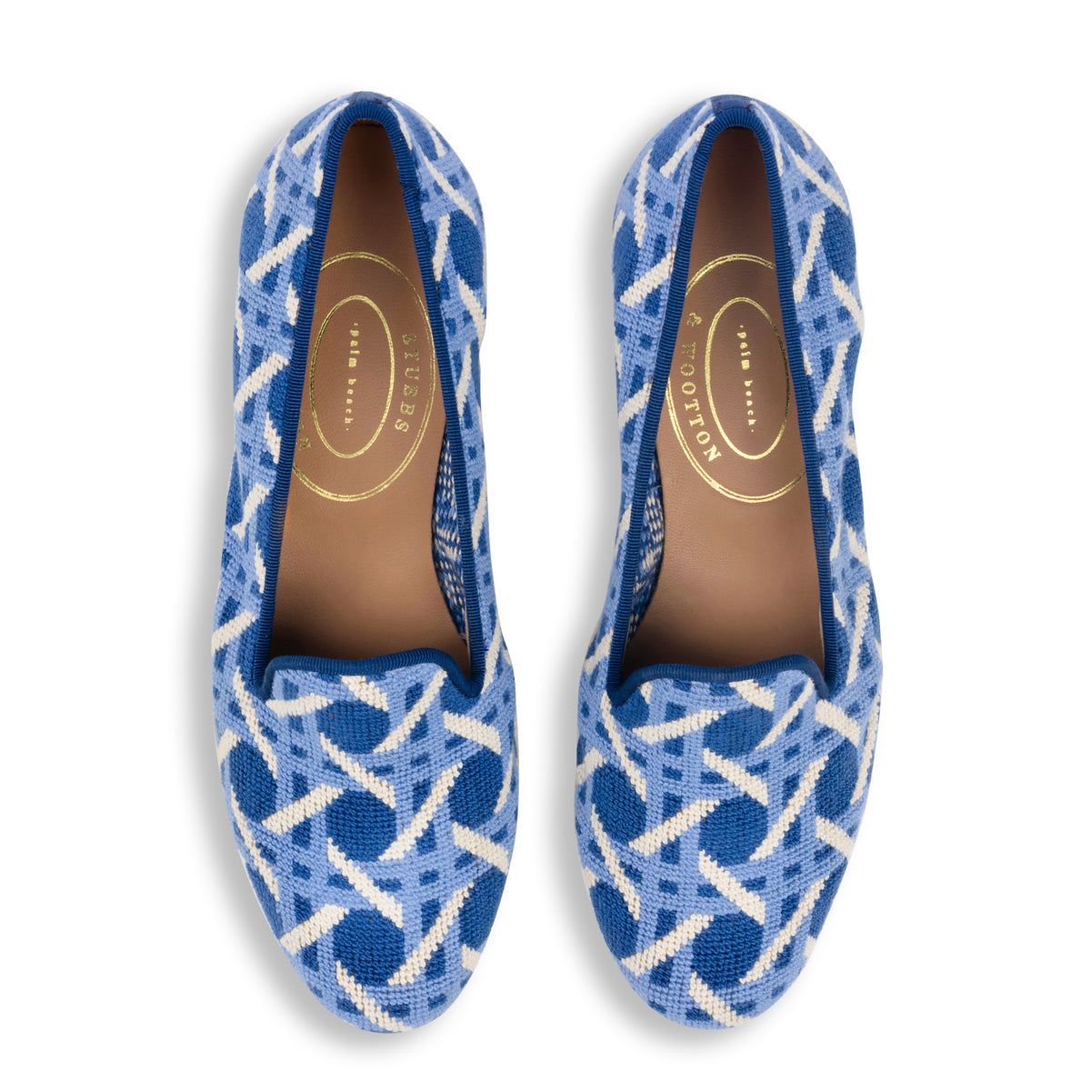Cane Azure Needlepoint Slipper (Women) – Stubbs & Wootton
