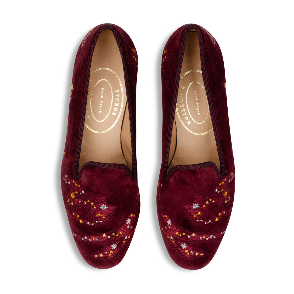 Constellation Burgundy Velvet Slipper (Women) – Stubbs & Wootton
