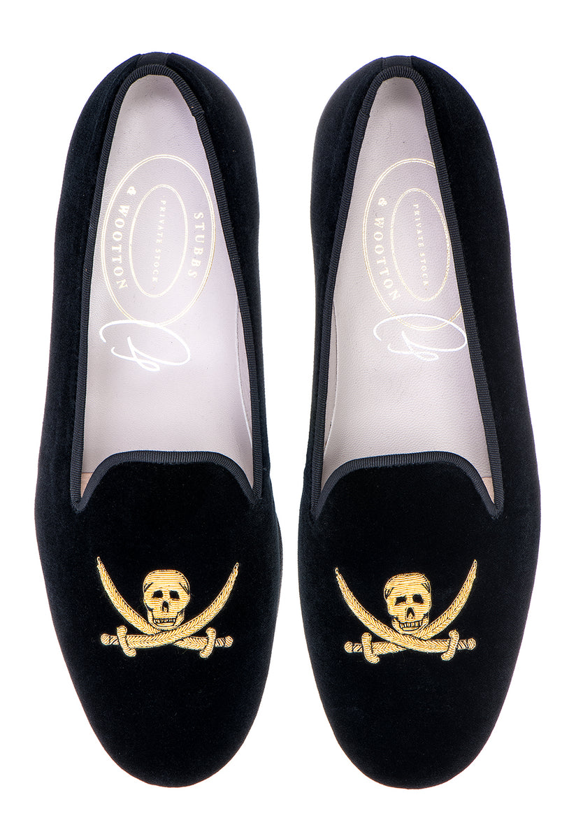 Sparrow Noir Velvet Slipper (Men) – Stubbs & Wootton